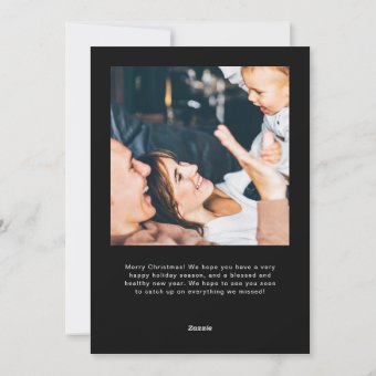 Elegant Family Photo and Name | Merry Christmas Holiday Card | Zazzle