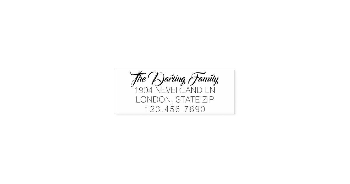 Elegant Family Return Address Custom Text 4 Lines Self-inking Stamp ...