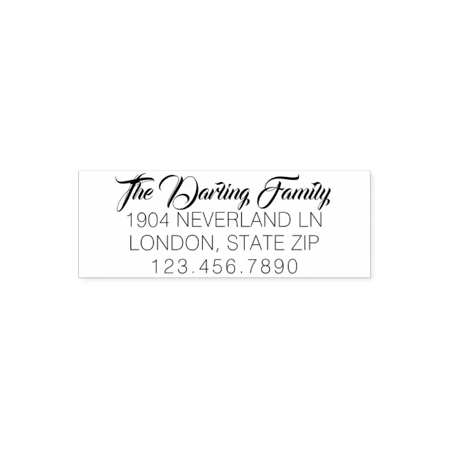 Elegant Family Return Address Custom Text 4 Lines Self-inking Stamp ...