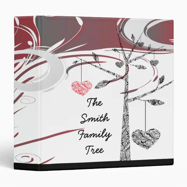 elegant family tree heart geneology binder | Zazzle