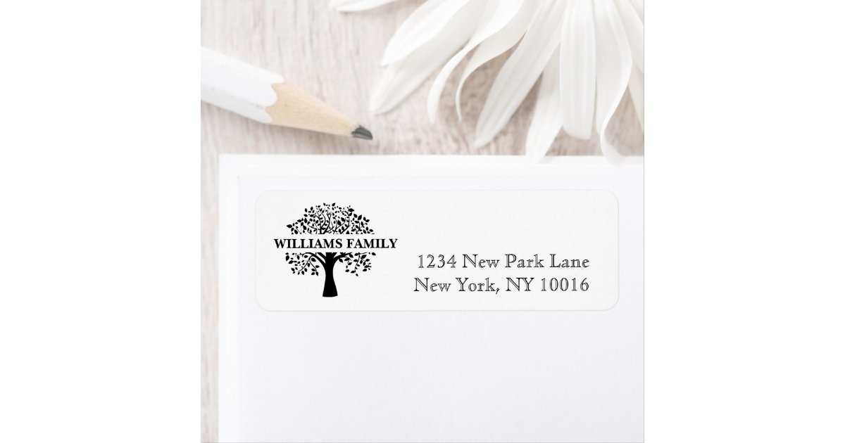 Elegant Family Tree Personal Return Address Labels | Zazzle