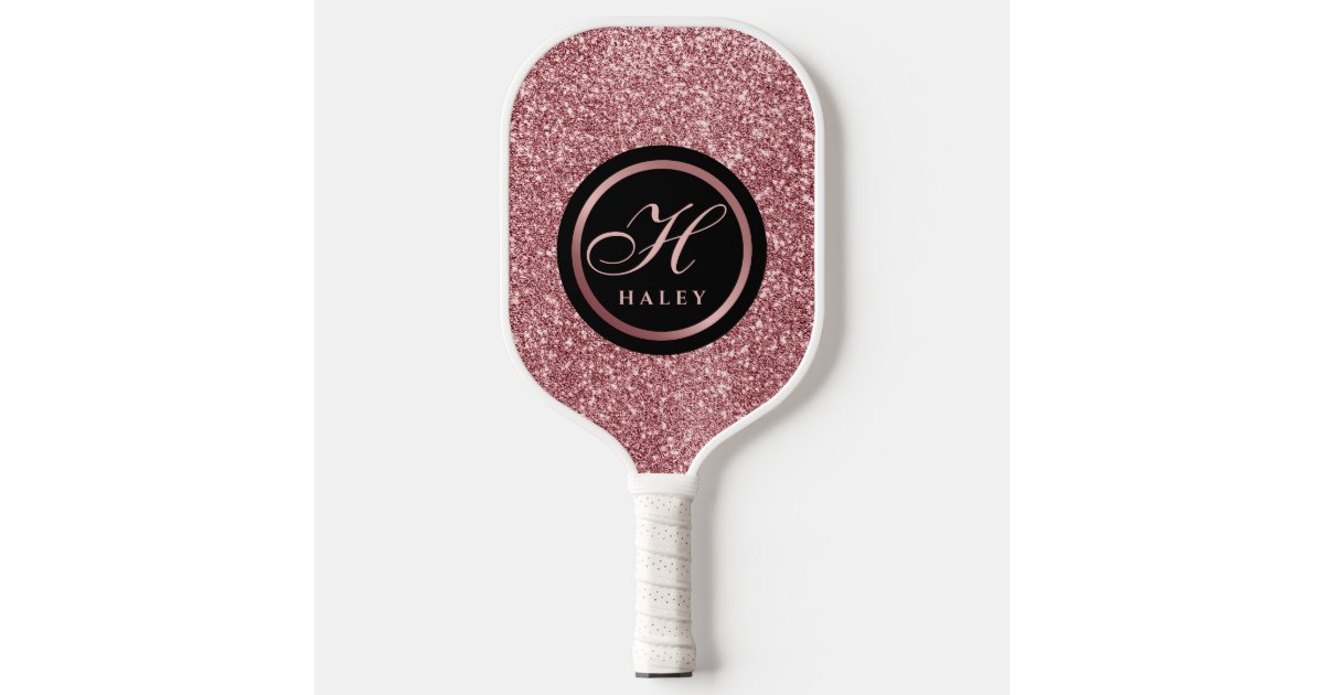Elegant fancy Gold Glitter Effect Monogram Initial Pickleball Paddle ...