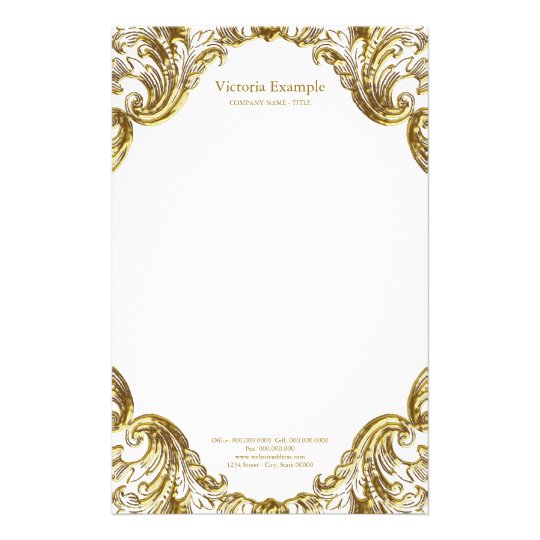 Elegant Fancy Gold Swirl Stationery | Zazzle.com