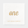 Elegant Fancy One 1st Birthday Gold Foil Napkins | Zazzle
