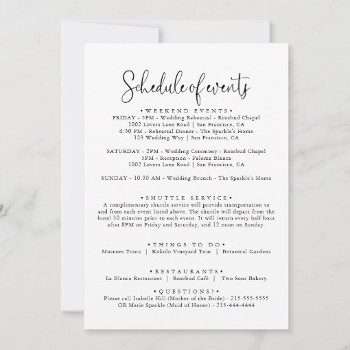 Elegant Fancy Script Wedding Welcome Letter | Zazzle
