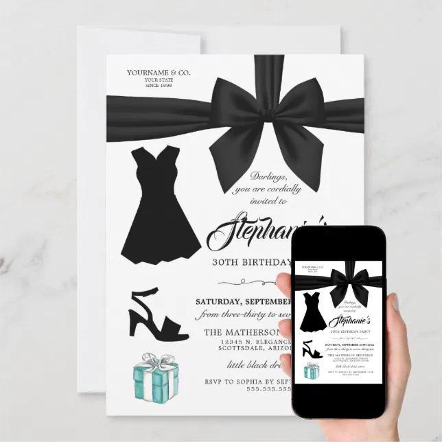 Elegant Fashion Tiffany Birthday Invitation | Zazzle