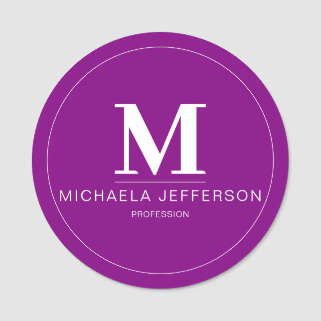 Elegant Fashion Trend Violet Purple: Modern Unique Name Tag | Zazzle