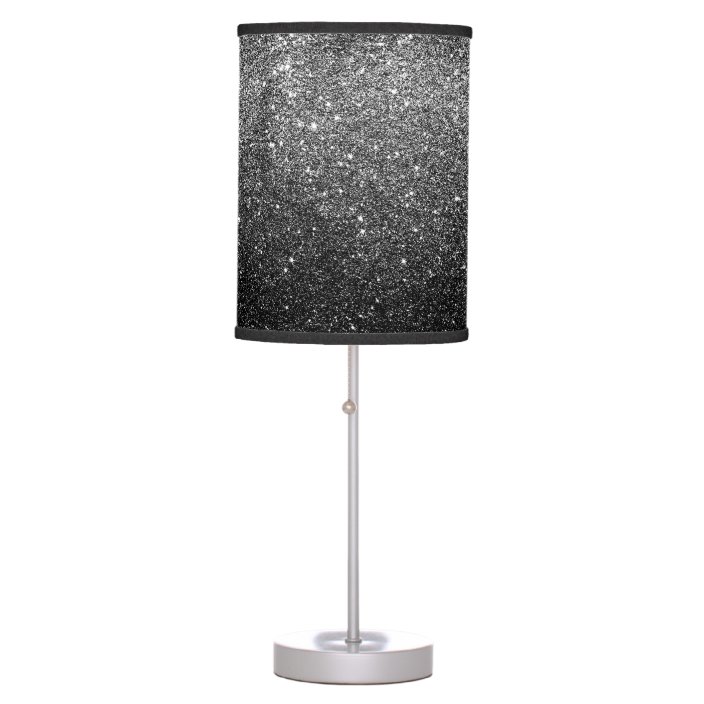Elegant Faux Black Glitter Table Lamp | Zazzle.com