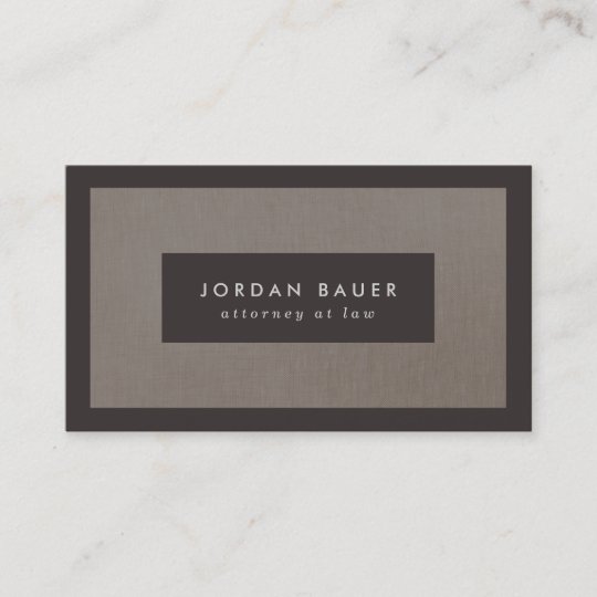 Elegant Faux Brown Linen Professional Business Card | Zazzle.com