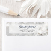 Elegant FAUX Diamond White Glitter Sparkle Label | Zazzle