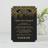Elegant Faux Glitter Confetti Graduation Party Invitation | Zazzle