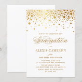 Elegant Faux Gold Foil Confetti Graduation Invitation | Zazzle
