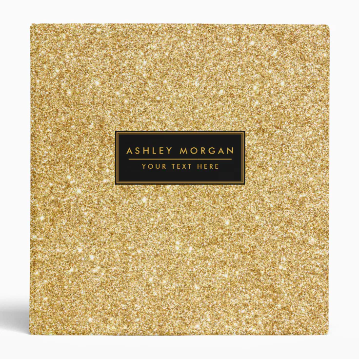 Elegant Faux Gold Glitter Binder | Zazzle
