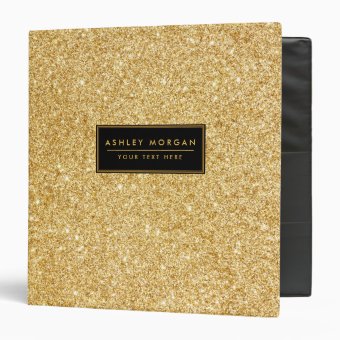 Elegant Faux Gold Glitter Binder | Zazzle