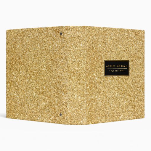 Elegant Faux Gold Glitter Binder | Zazzle