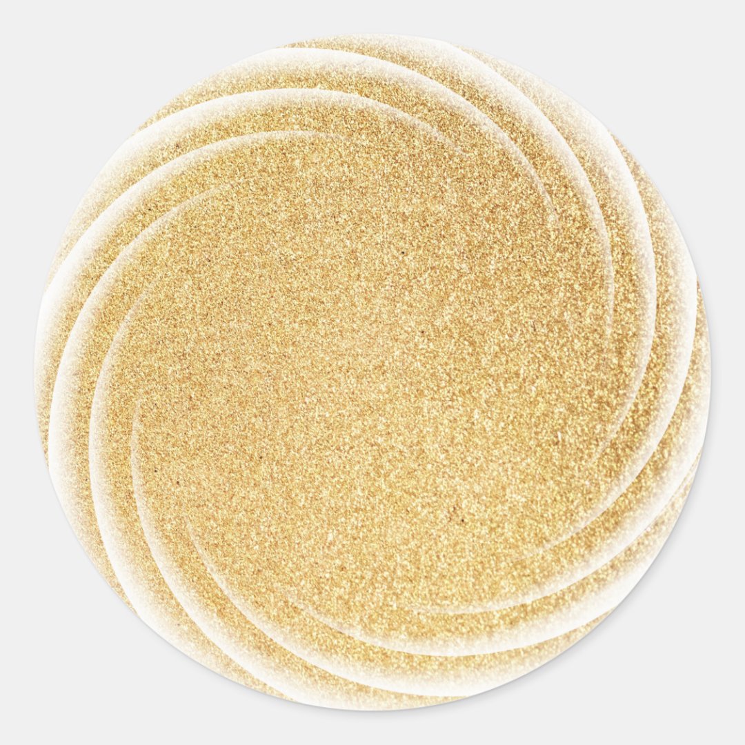 Elegant Faux Gold Glitter Blank Template Glamour Classic Round Sticker ...