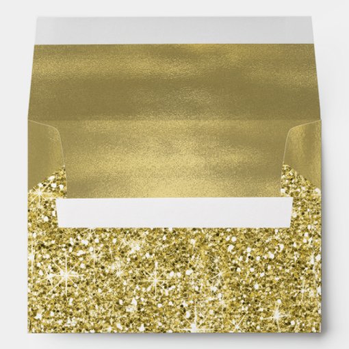 Elegant Faux Gold Glitter Foil Envelope | Zazzle