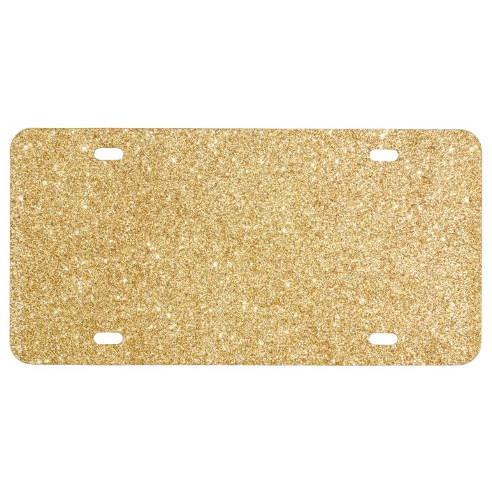 Elegant Faux Gold Glitter License Plate | Zazzle.com