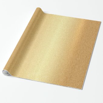Elegant Faux Gold Glitter Modern Golden Glossy Wrapping Paper | Zazzle