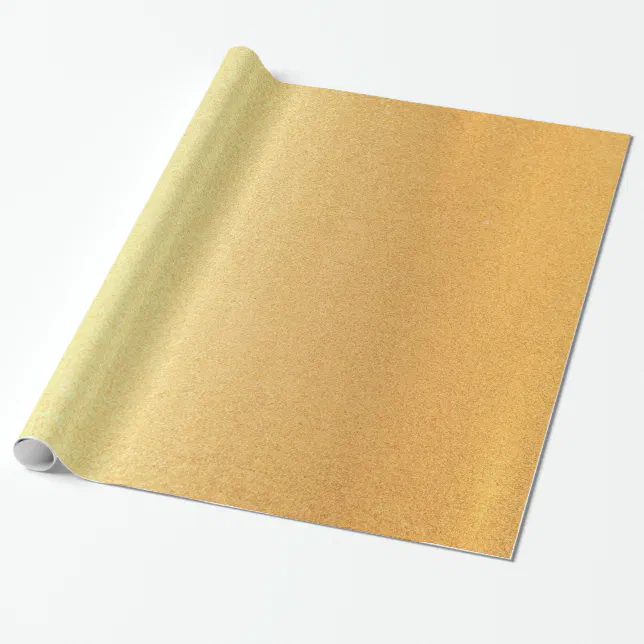 Elegant Faux Gold Glitter Modern Golden Glossy Wrapping Paper | Zazzle