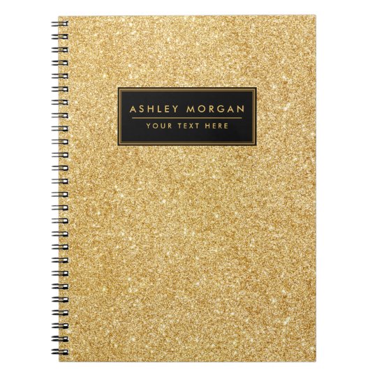 Elegant Faux Gold Glitter Notebook | Zazzle.com