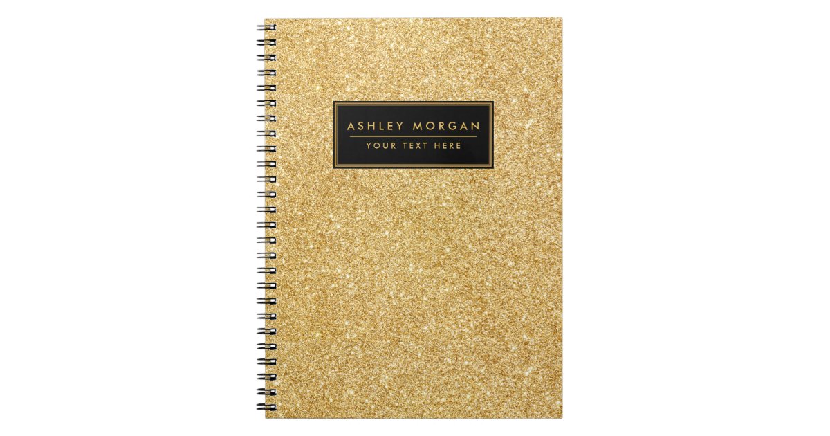 Elegant Faux Gold Glitter Notebook | Zazzle.com