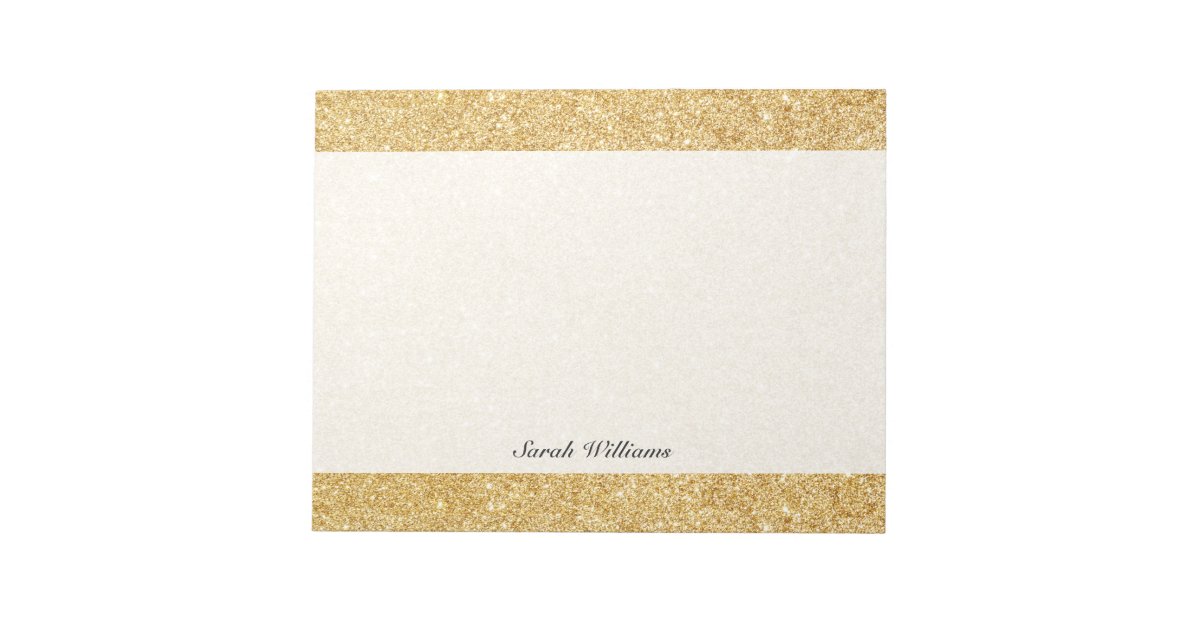 Elegant Faux Gold Glitter Notepad | Zazzle.com
