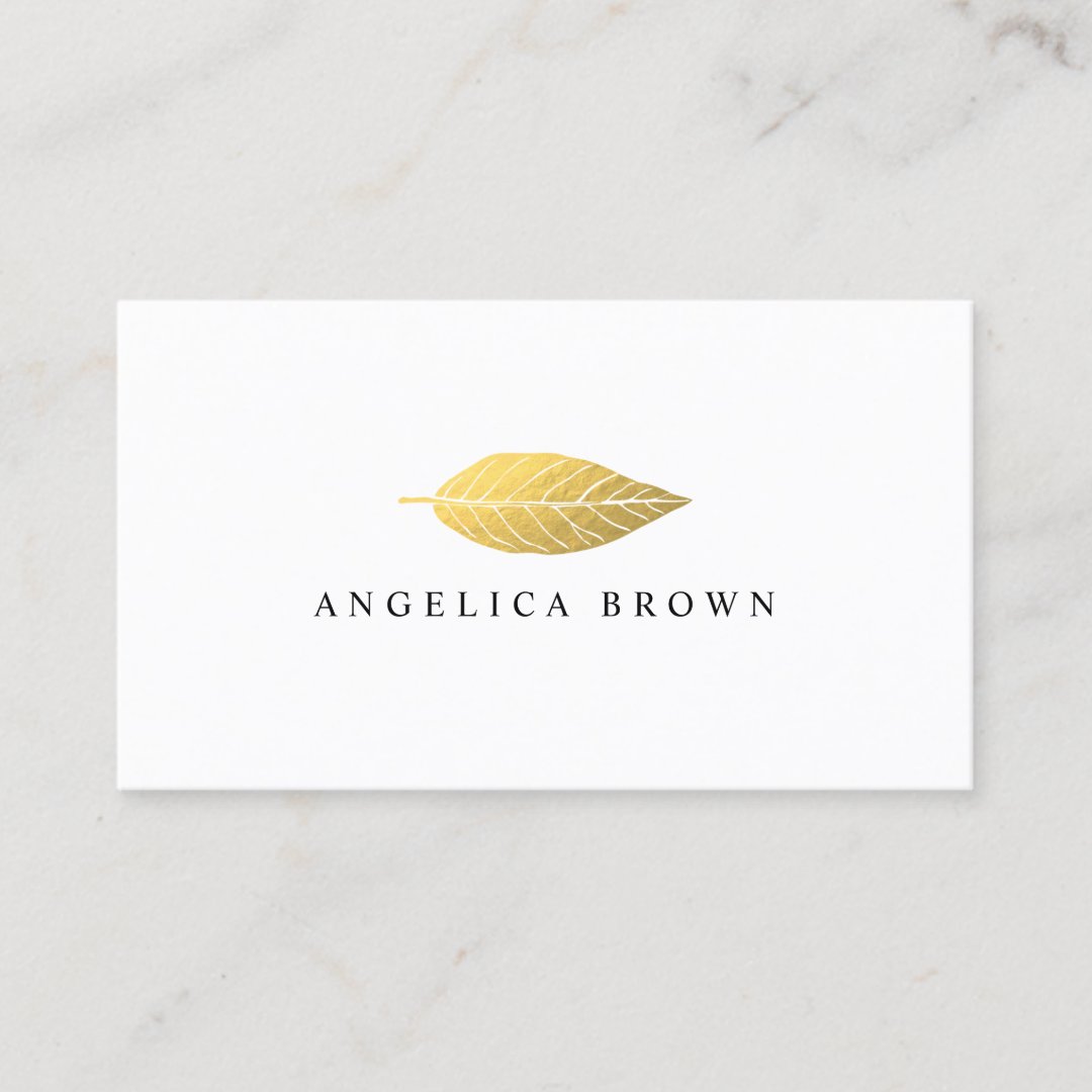 Elegant Faux Gold Leaf Business Card | Zazzle