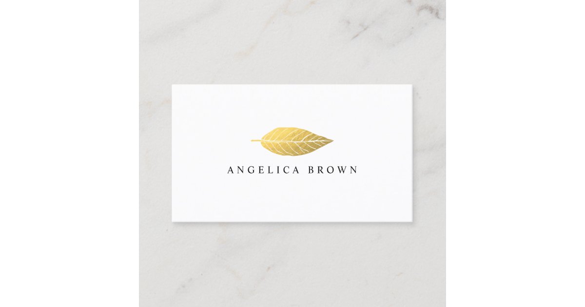Elegant Faux Gold Leaf Business Card | Zazzle