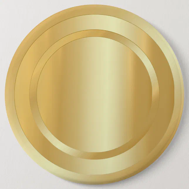 Elegant Faux Gold Look Glamorous Trendy Template Button | Zazzle