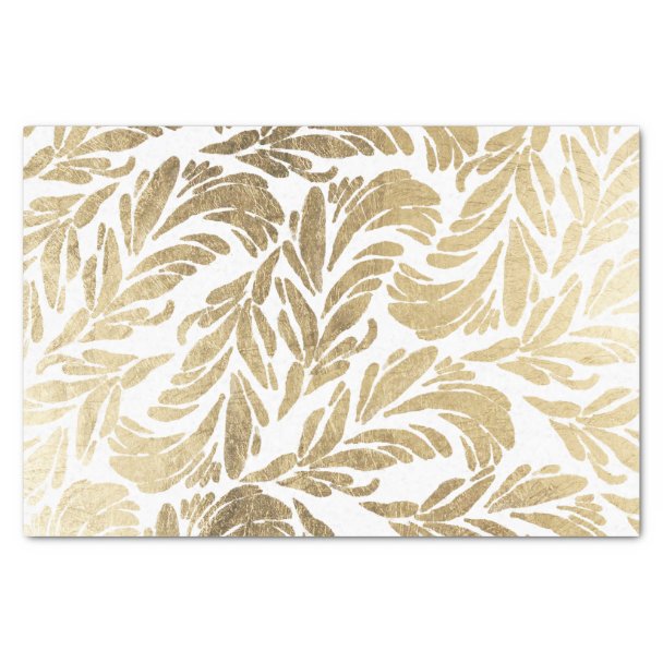 Modern chic faux gold leaf ikat pattern fabric | Zazzle