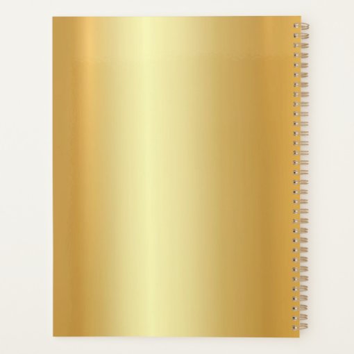 Elegant Faux Gold Modern Monogram Name Template Planner | Zazzle