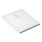 Elegant Faux Gold Pineapple with Border Notepad | Zazzle