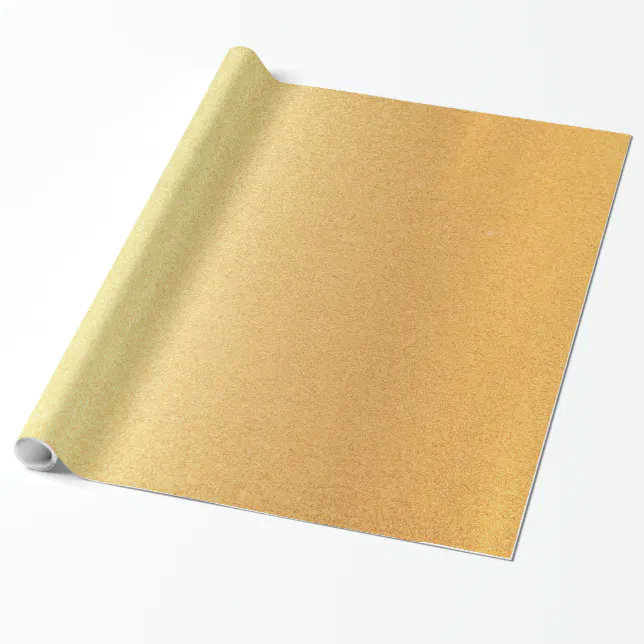 Elegant Faux Gold Shiny Modern Golden Glossy Wrapping Paper | Zazzle