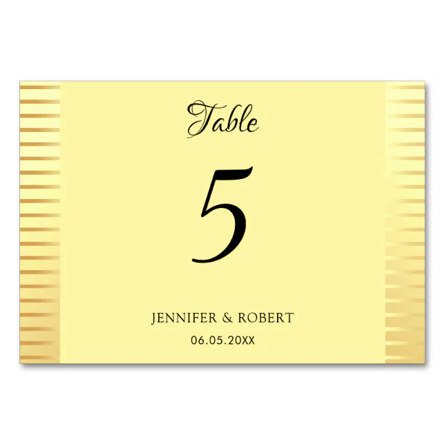 Elegant Faux Gold Template Handwritten Script Table Number | Zazzle