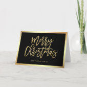 Elegant Faux Gold Typography | Merry Christmas Holiday Card | Zazzle