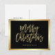 Elegant Faux Gold Typography | Merry Christmas Holiday Postcard | Zazzle