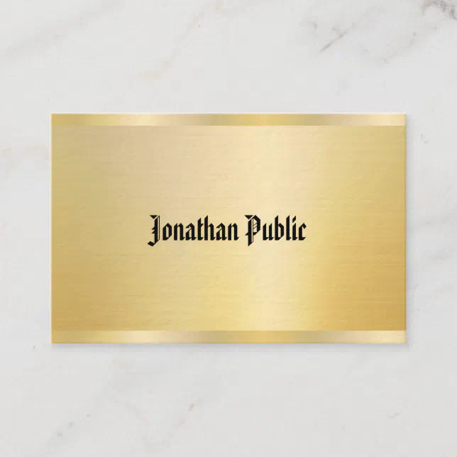 Elegant Faux Gold Vintage Template Classic Text Business Card | Zazzle