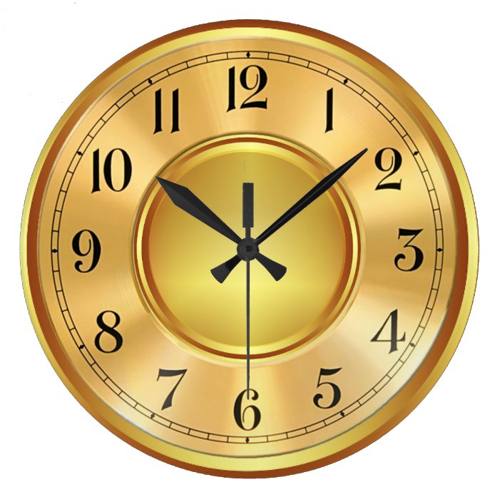 Elegant faux gold watch face illustration chic large clock | Zazzle.com