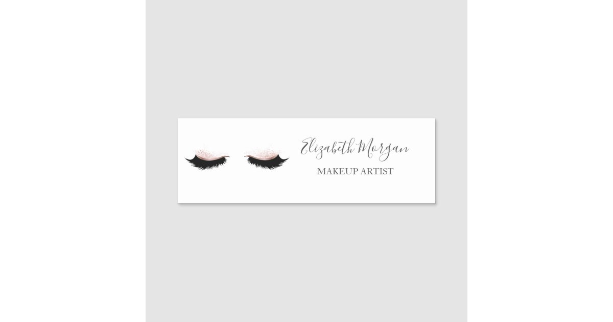 Elegant Faux Lashes, Makeup artist Name Tag | Zazzle