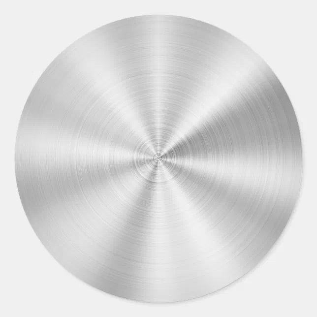 Elegant Faux Metallic Shiny Silver Classic Round Sticker | Zazzle