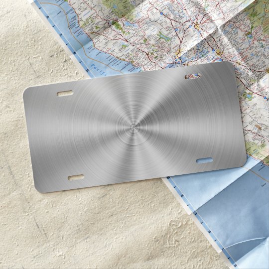 Elegant Faux Metallic Shiny Silver License Plate | Zazzle.com
