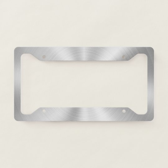 Elegant Faux Metallic Shiny Silver License Plate Frame | Zazzle.com