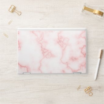 Elegant Faux Pink Marble HP Laptop Skin | Zazzle