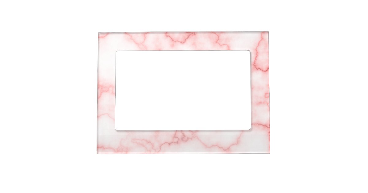 Elegant Faux Pink Marble Magnetic Frame | Zazzle