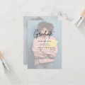 Elegant Faux Vellum Overlay Photo Graduation Party Invitation | Zazzle