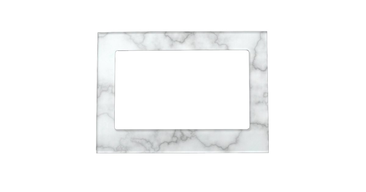 Elegant Faux White Marble Magnetic Frame | Zazzle