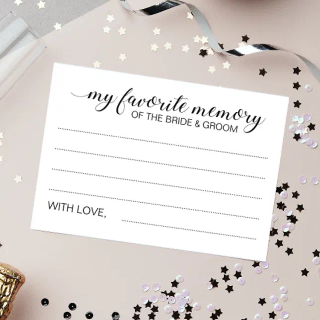 Elegant Favorite Memory Bride Groom Wedding Cards | Zazzle