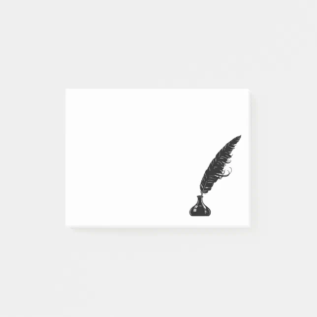 Elegant Feather Pen Ink Well Post-it Notes | Zazzle