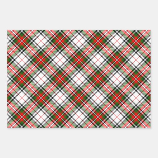 Elegant Festive Christmas Plaid and Holly Wrapping Paper Sheets | Zazzle